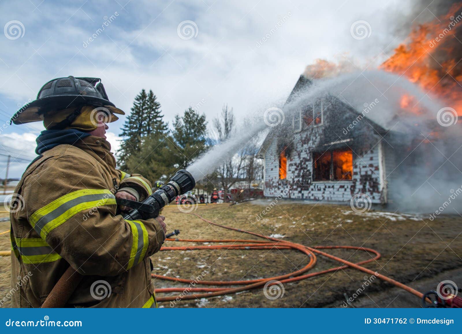 Firefighters At Live Burn Training Editorial Photography - Image of ...