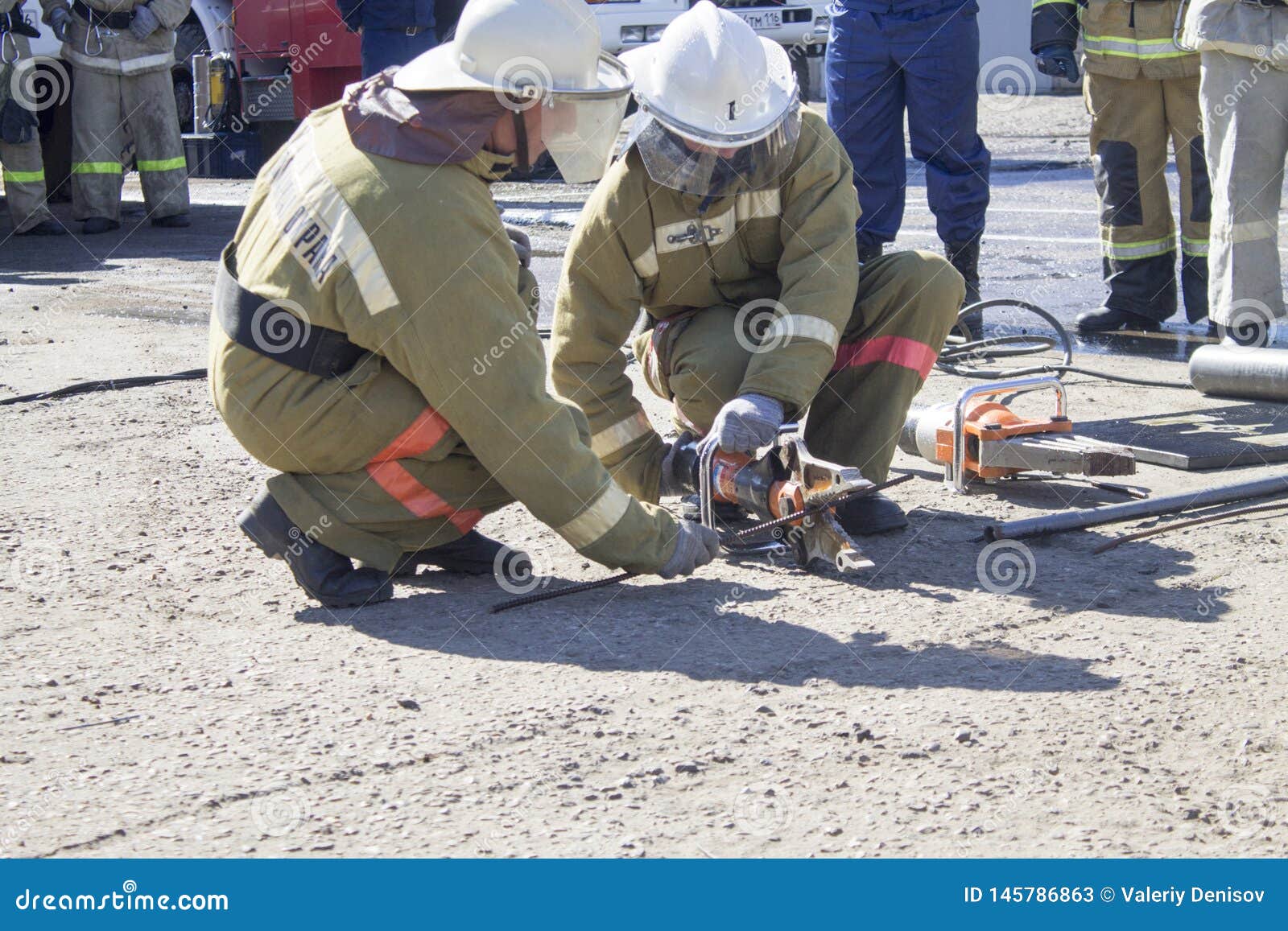 Firefighters at work. editorial stock photo. Image of work - 145786863