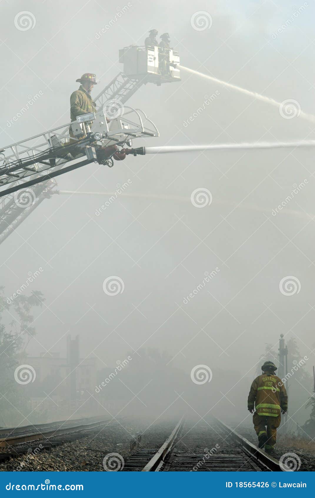 Firefighters and Railroad Tracks Editorial Photo - Image of department ...