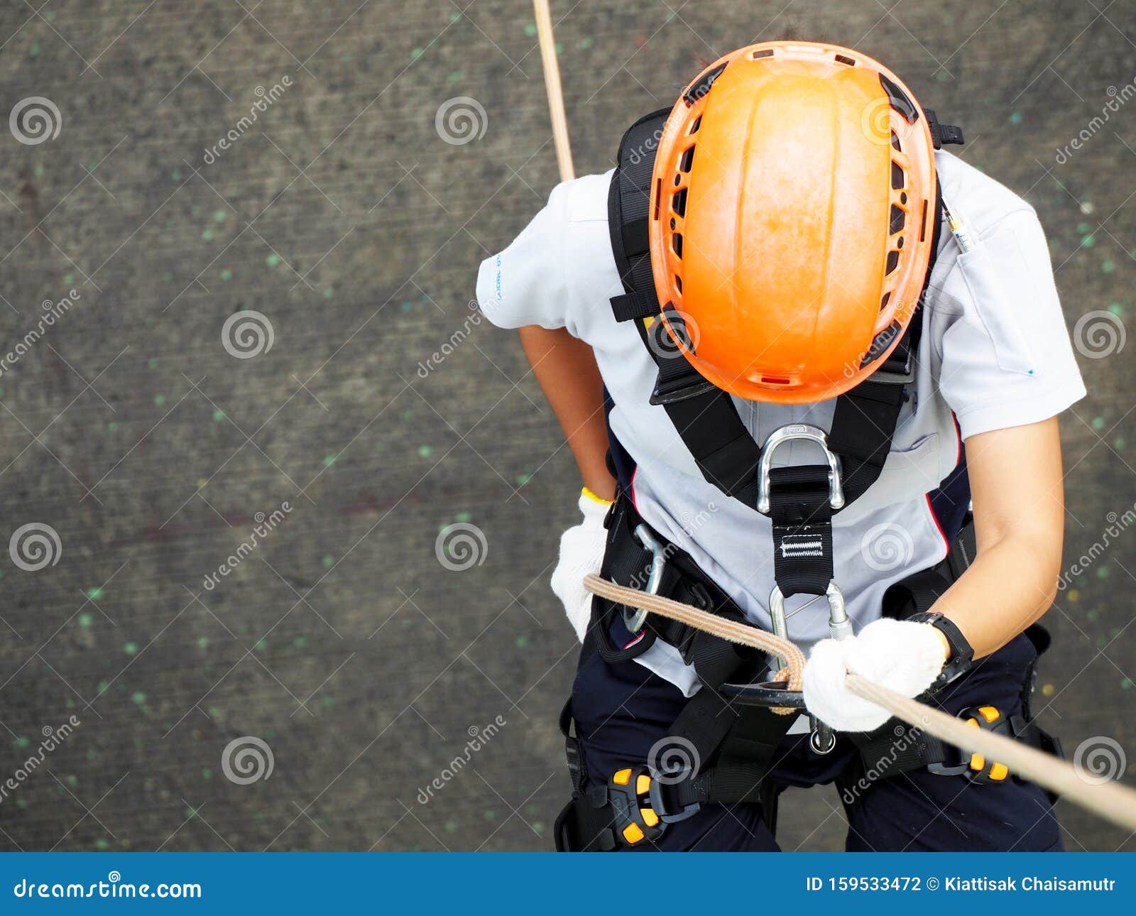 Firefighters are Rappelling and Climbing Ropes Stock Photo - Image of ...