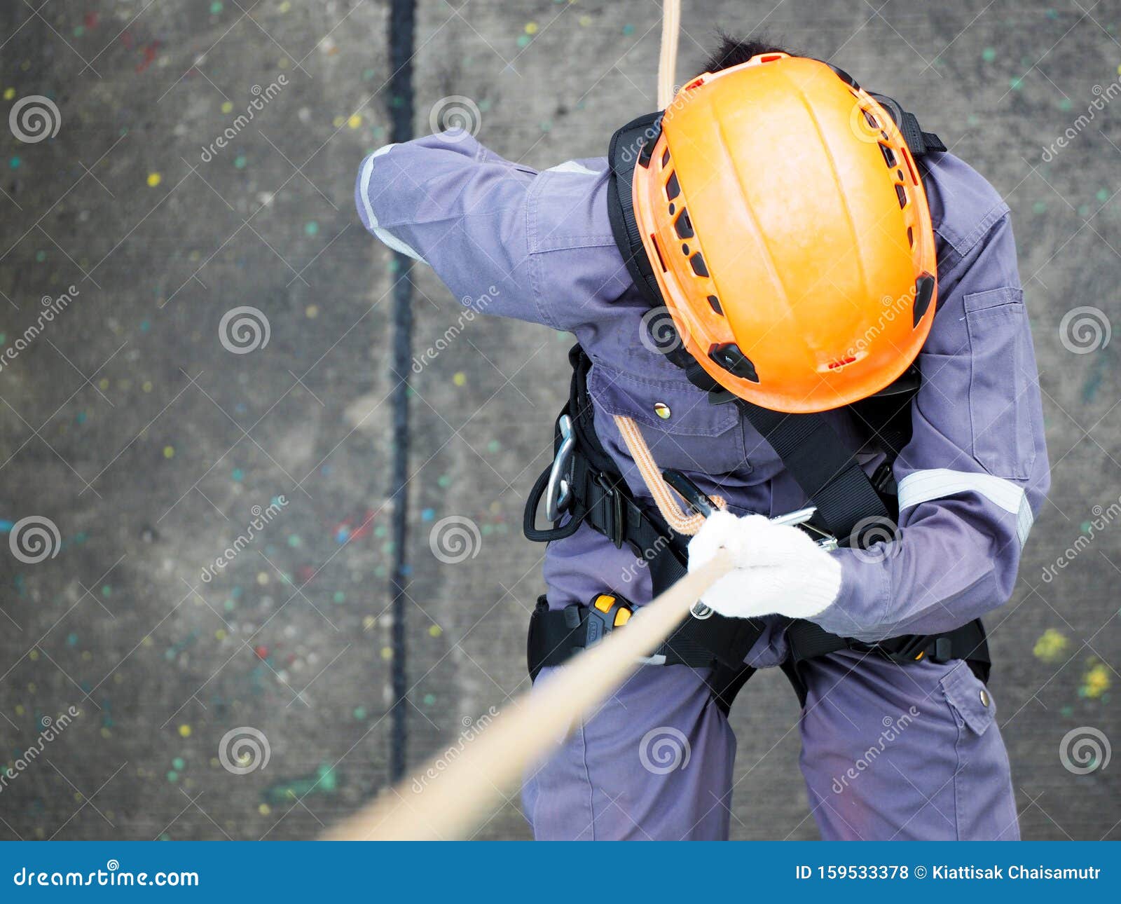 Firefighters are Rappelling and Climbing Ropes Stock Photo - Image of ...