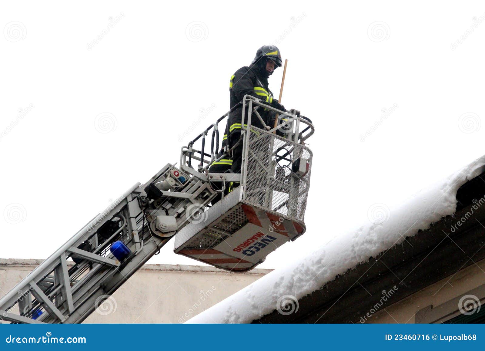 Firefighters Remove Snow from the Eaves Editorial Photo - Image of ...