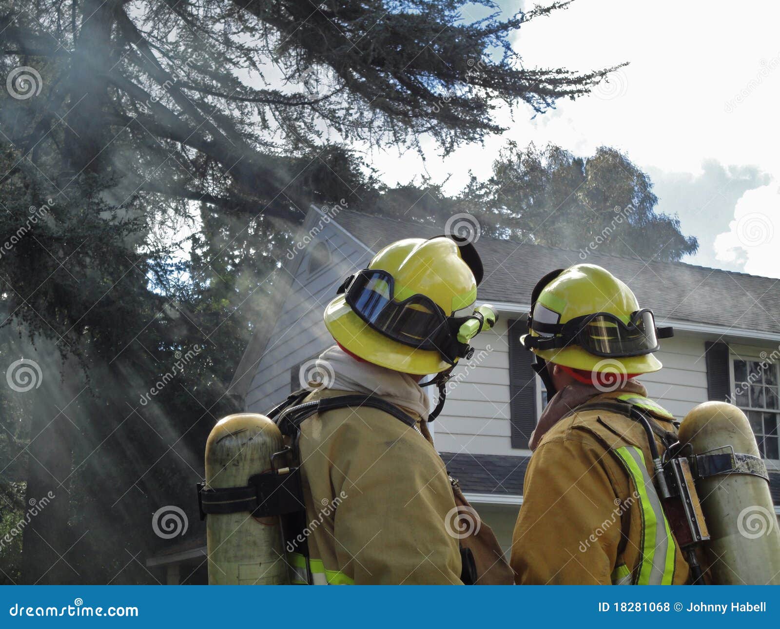 Firefighters on Scene stock photo. Image of destruction - 18281068