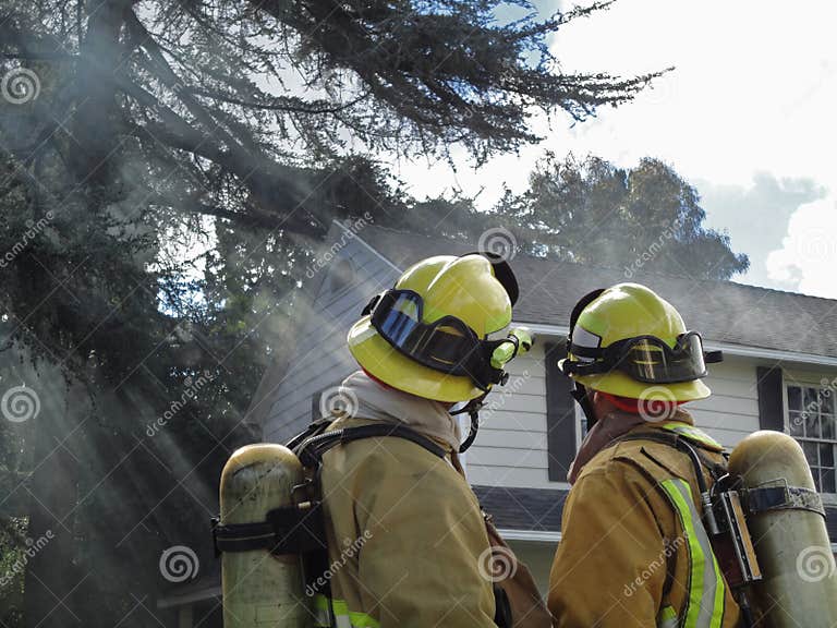 Firefighters on Scene stock photo. Image of destruction - 18281068