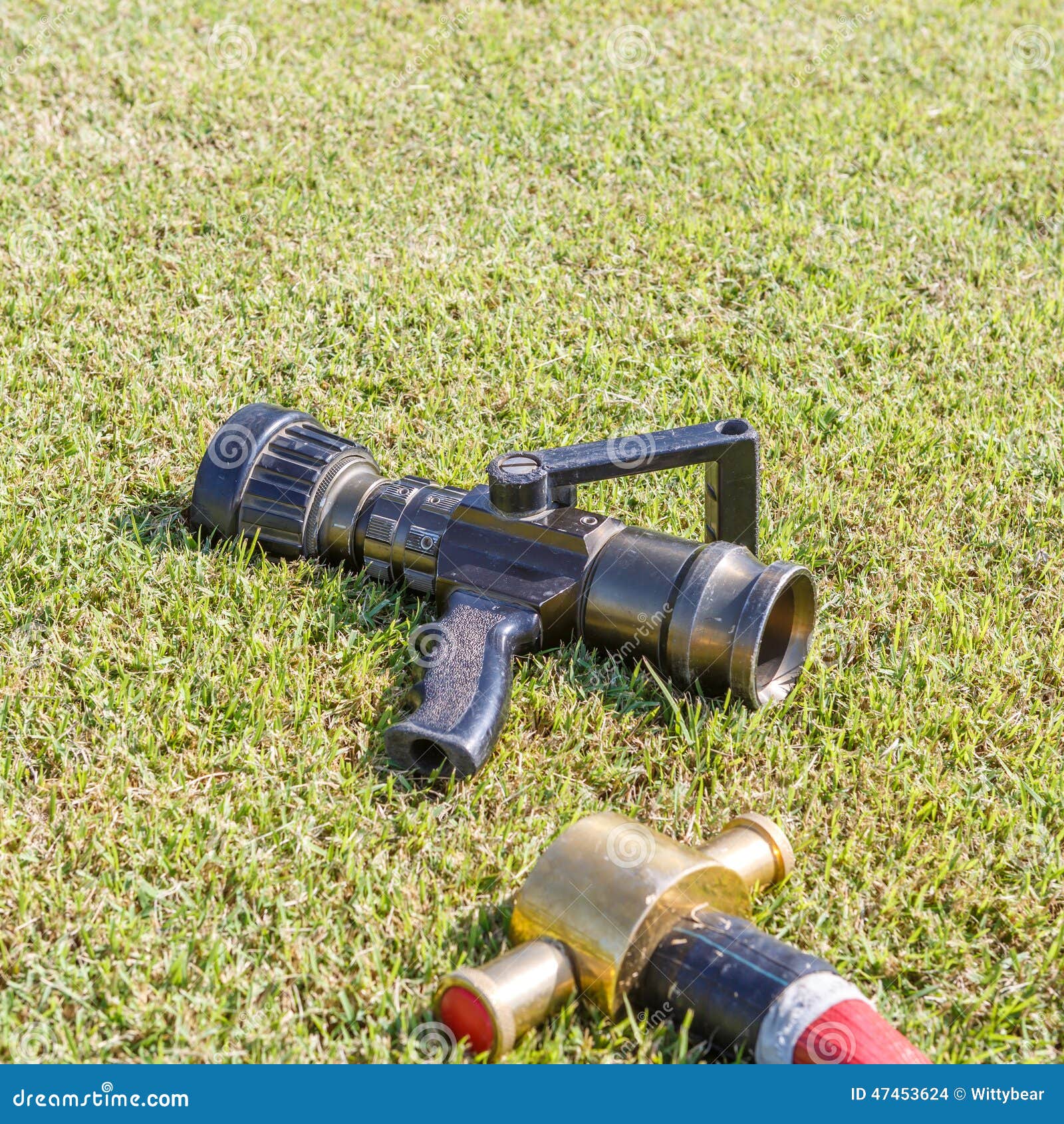 Firefighters Spray Water Pipe Stock Photo - Image of spray ...