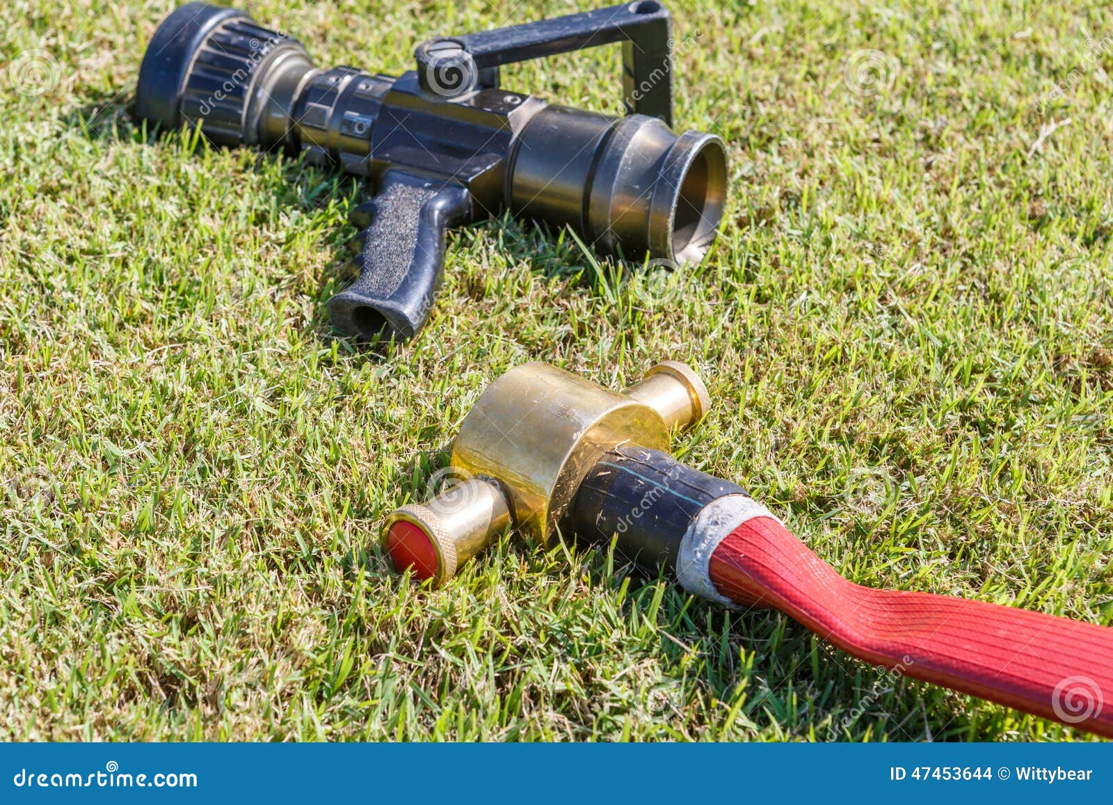 Firefighters Spray Water Pipe Stock Photo - Image of protection ...