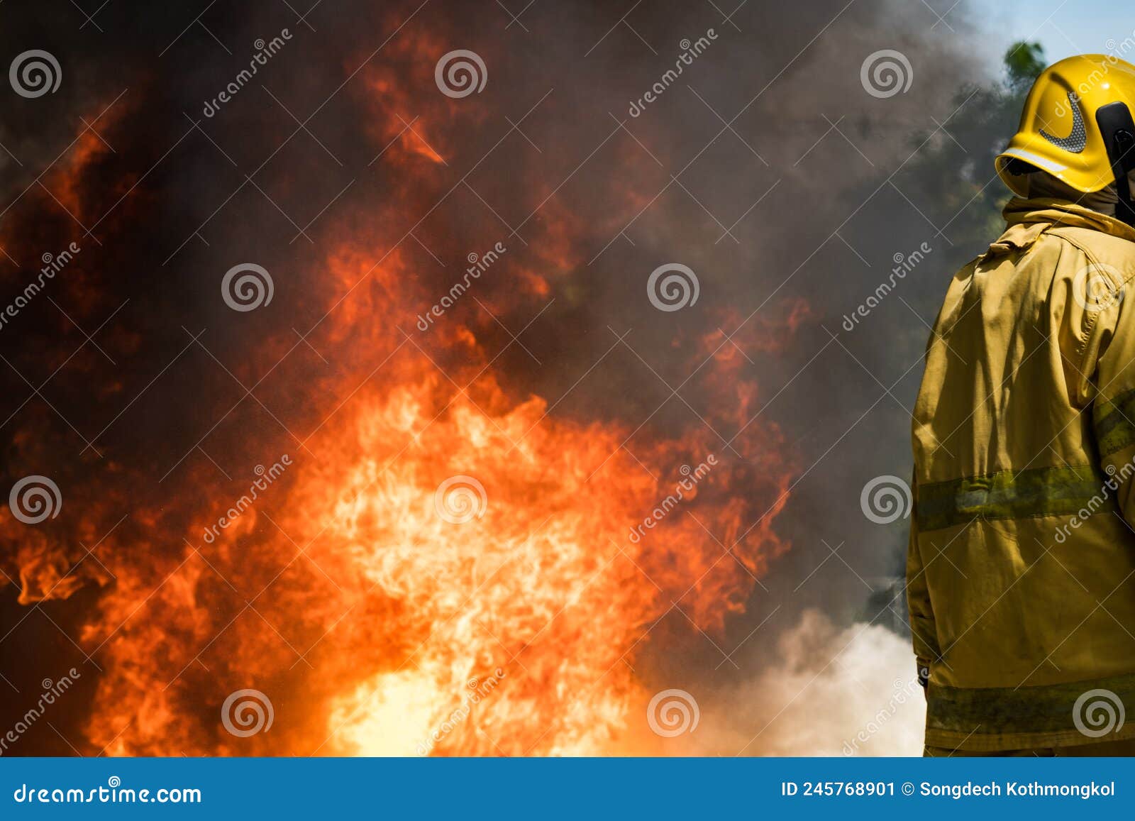 Firefighter stock image. Image of flame, protection - 245768901