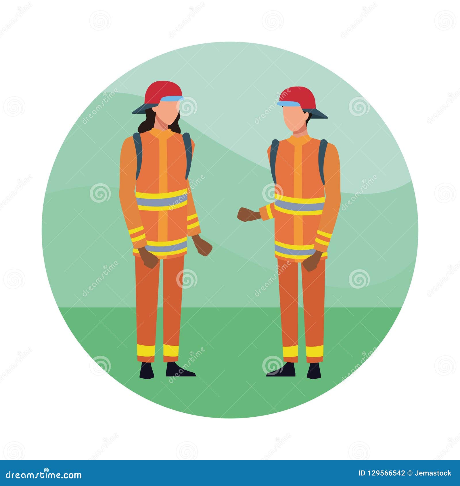 Team Of Firefighters Fighting Fire In Building, Flat Cartoon Vector ...