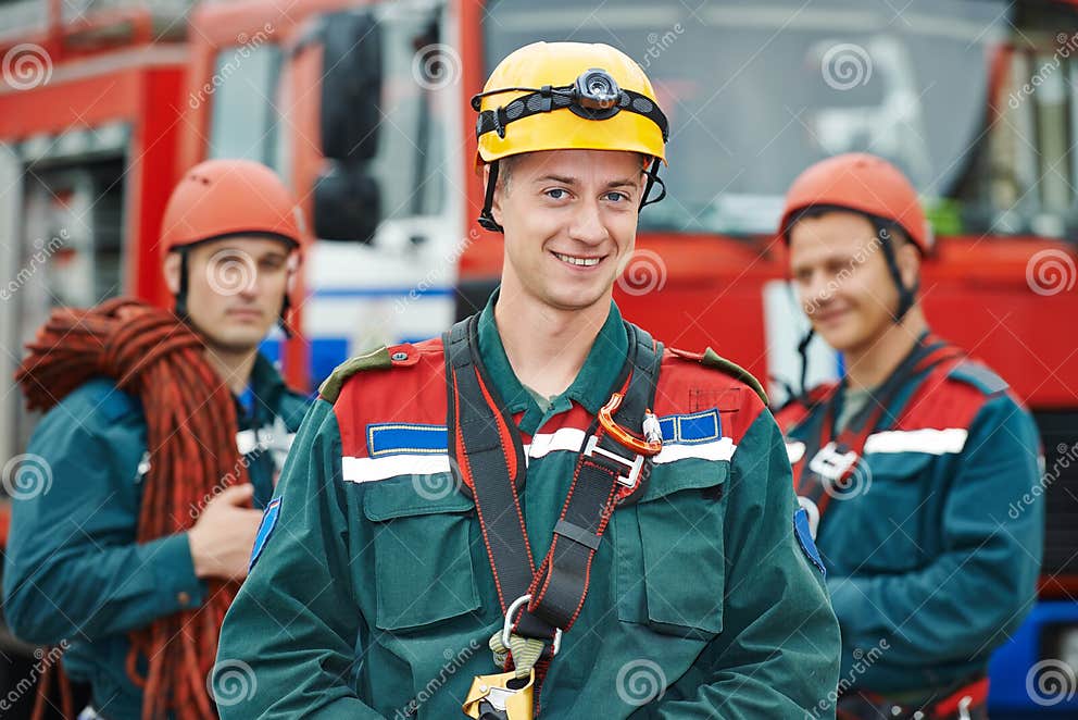 Firefighters team stock photo. Image of fighter, duty - 48077834