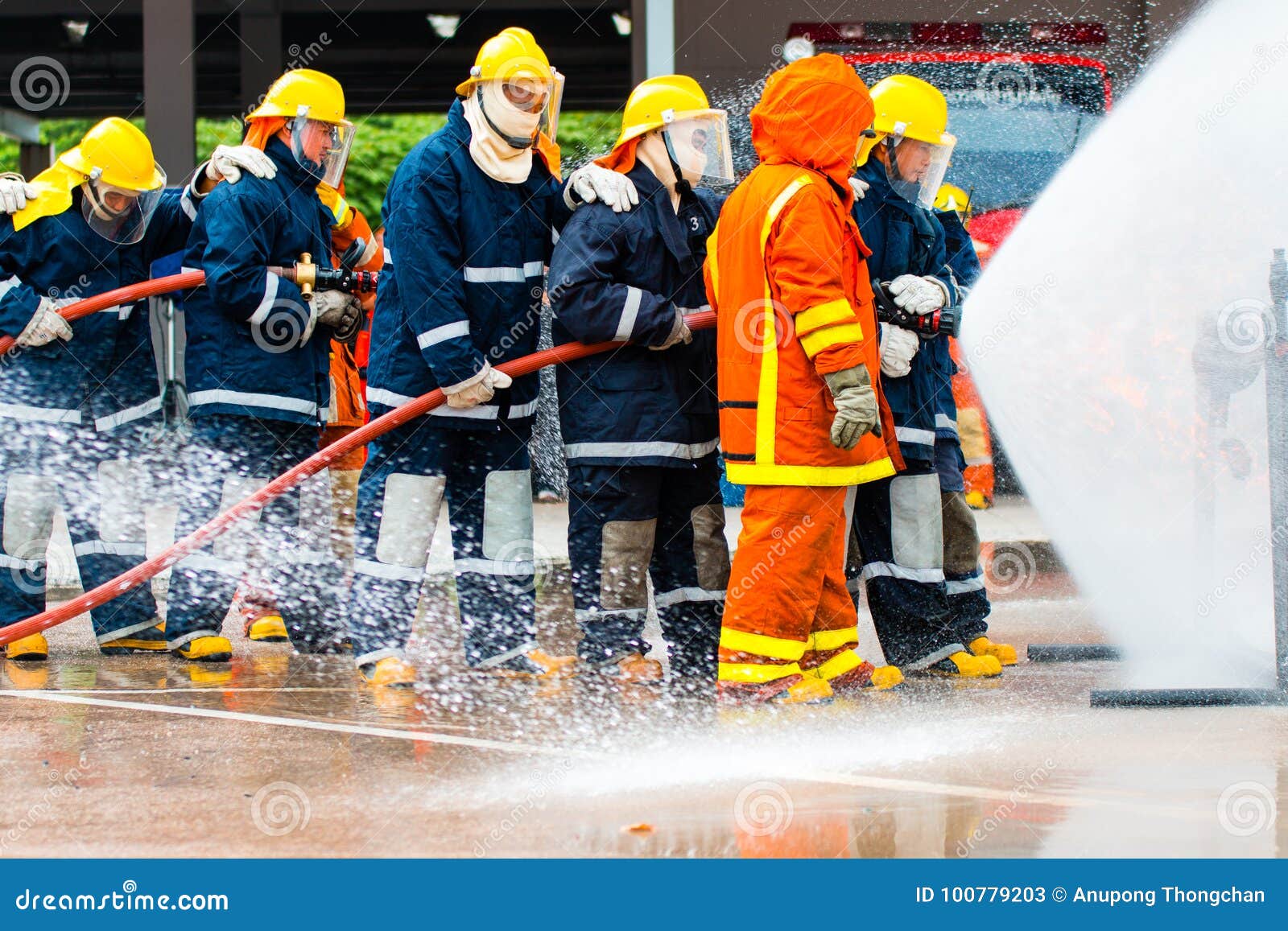 Firefighters training editorial stock photo. Image of branch - 100779203