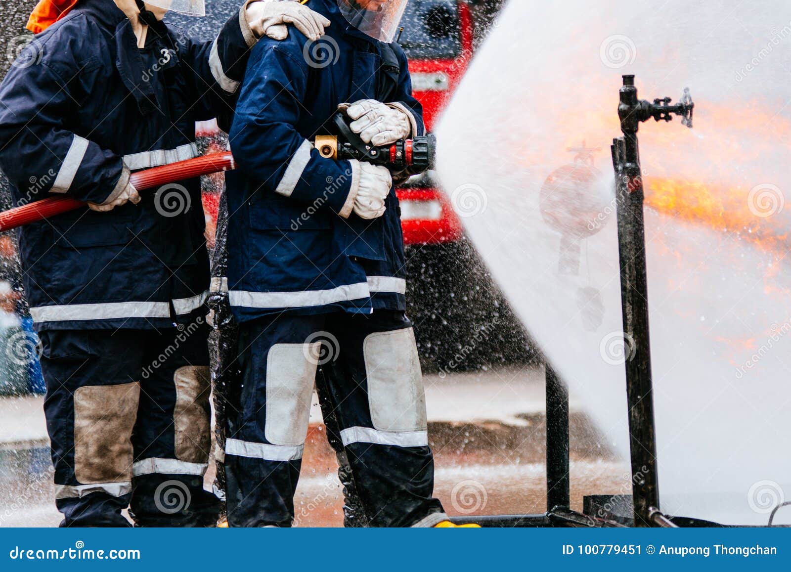 Firefighters training stock image. Image of gear, firefighters - 100779451