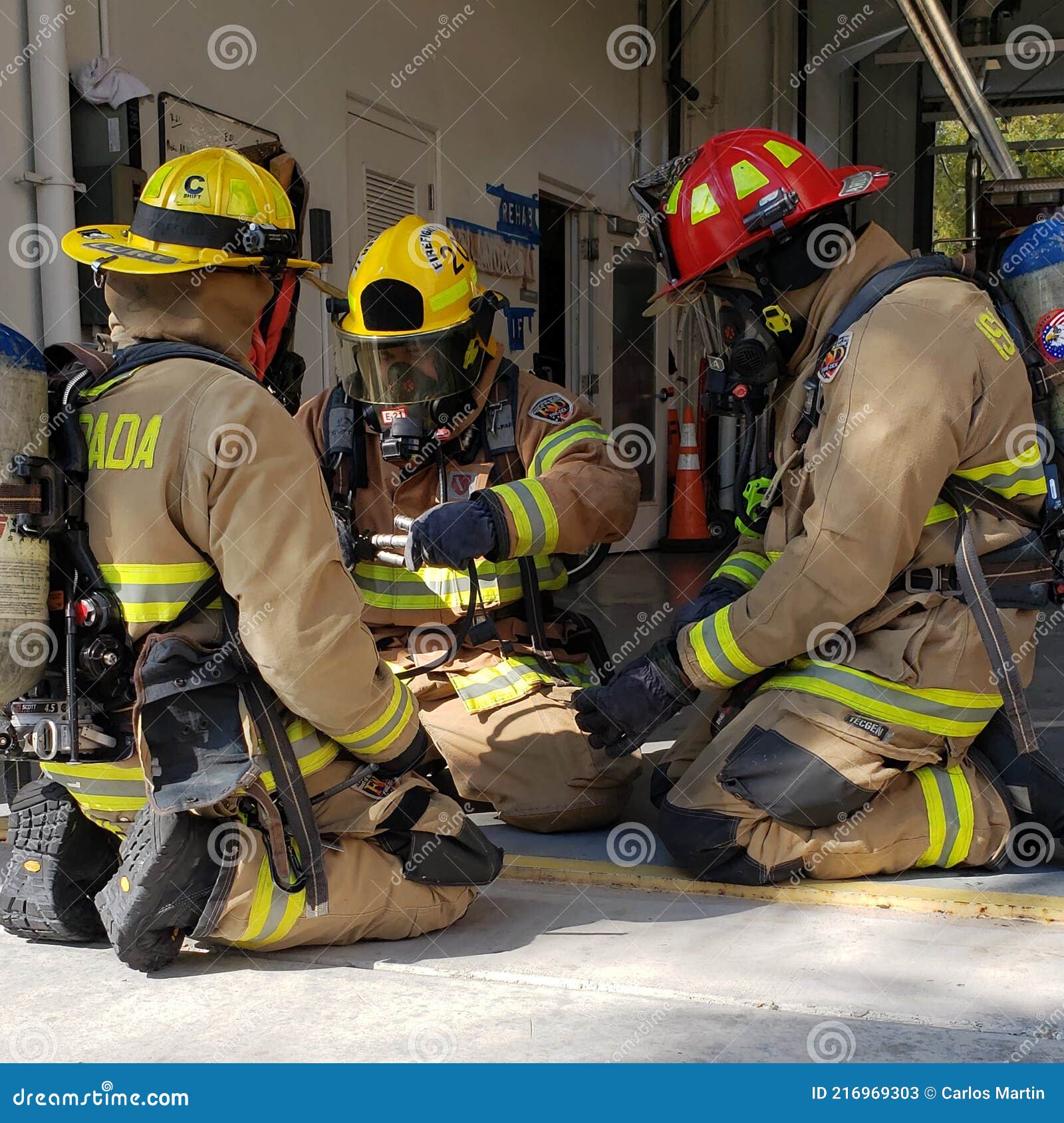 Firefighters Training for an Emergency Stock Image - Image of emergency ...