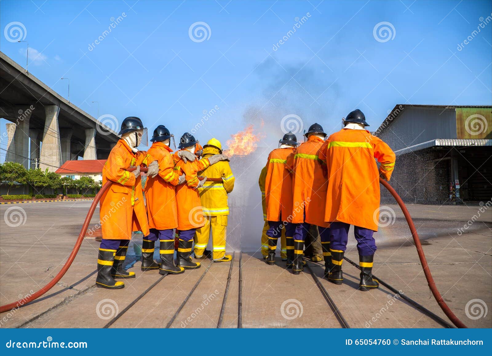 Firefighters Training, the Employees Annual Training Fire Fighting ...