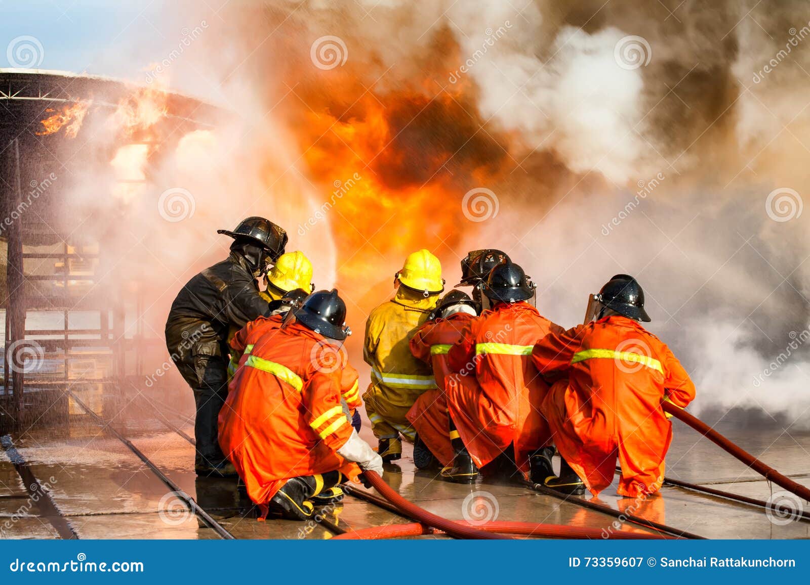 Firefighters Training, the Employees Annual Training Fire Fighting ...
