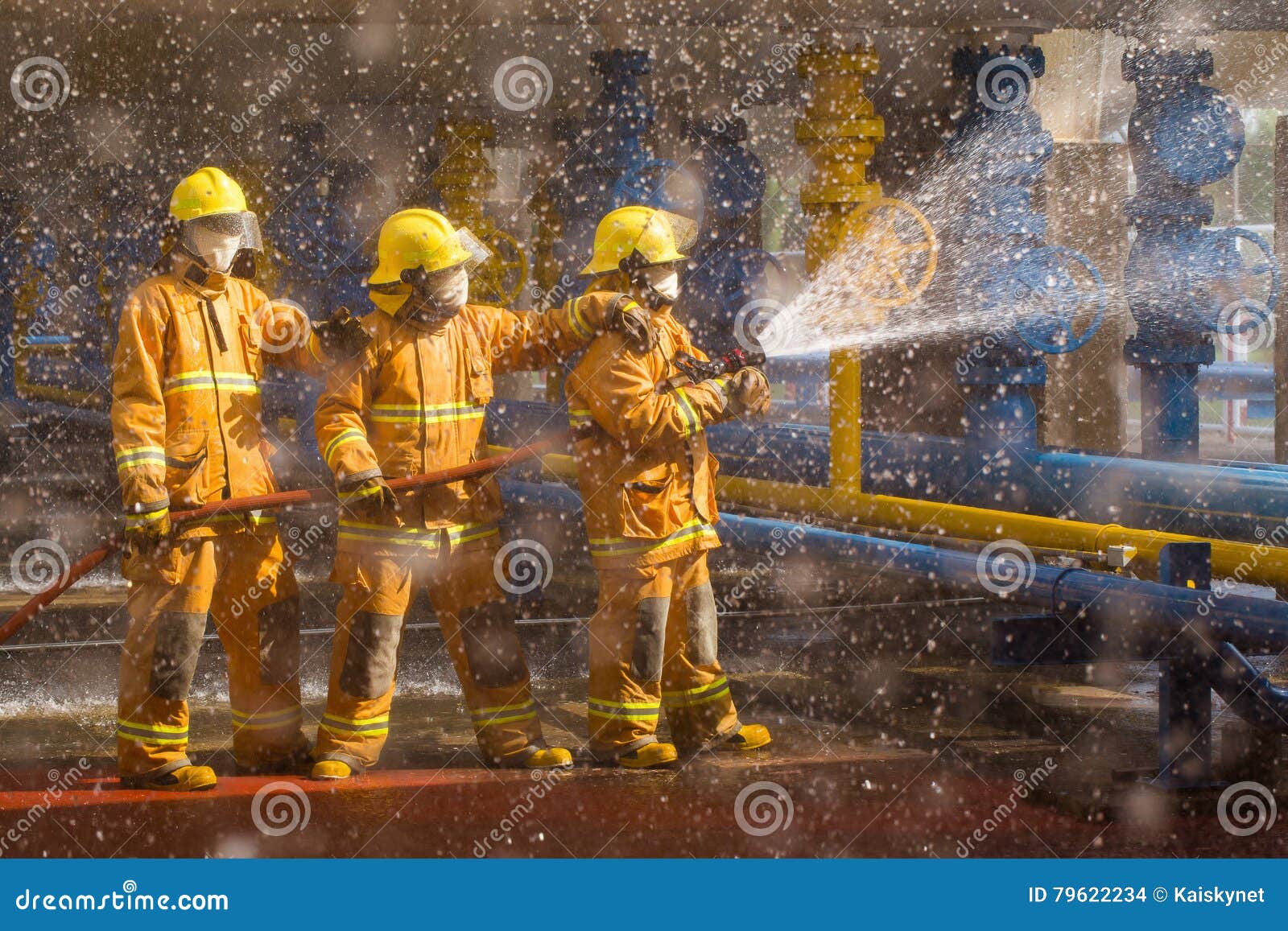 Firefighters Training,Team Practice To Fighting With Fire In Emergency ...