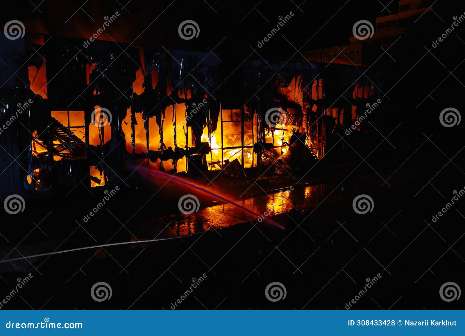 Firefighters are Trying To Put Out the Fire Stock Photo - Image of ...