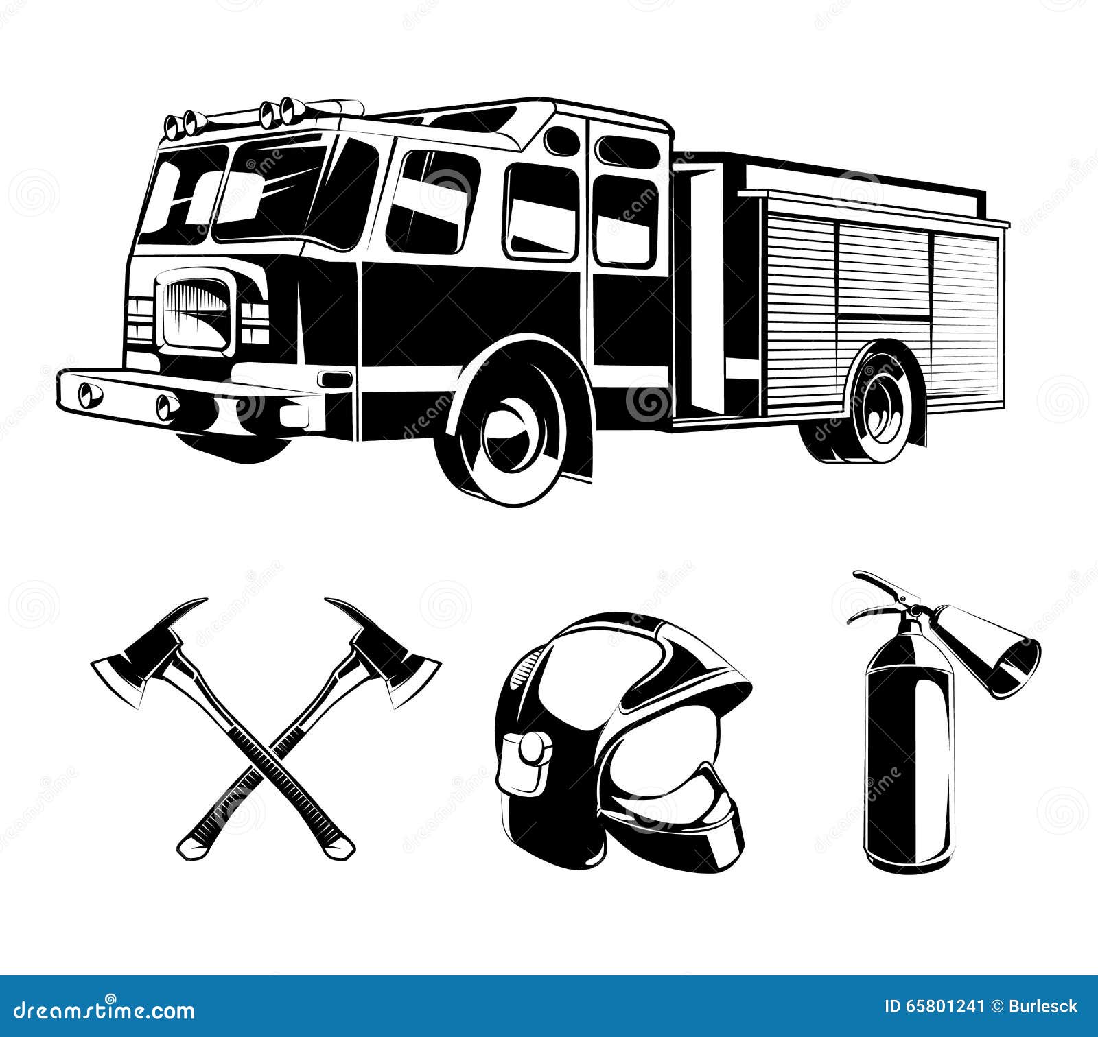 Firefighters Vector Elements For Labels Or Logos | CartoonDealer.com ...