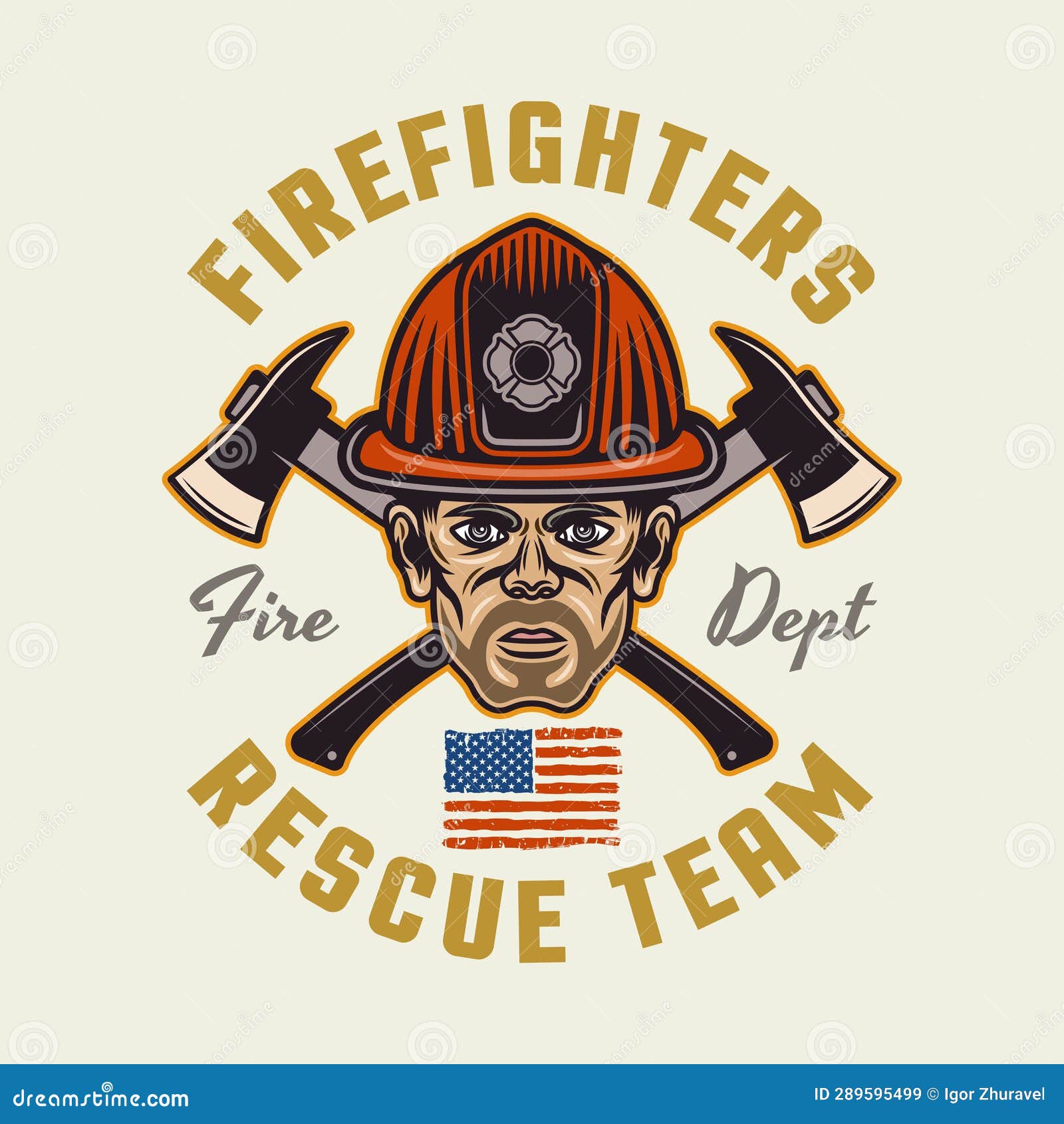 Firefighters Vector Emblem, Logo, Badge or Label Design Illustration in ...
