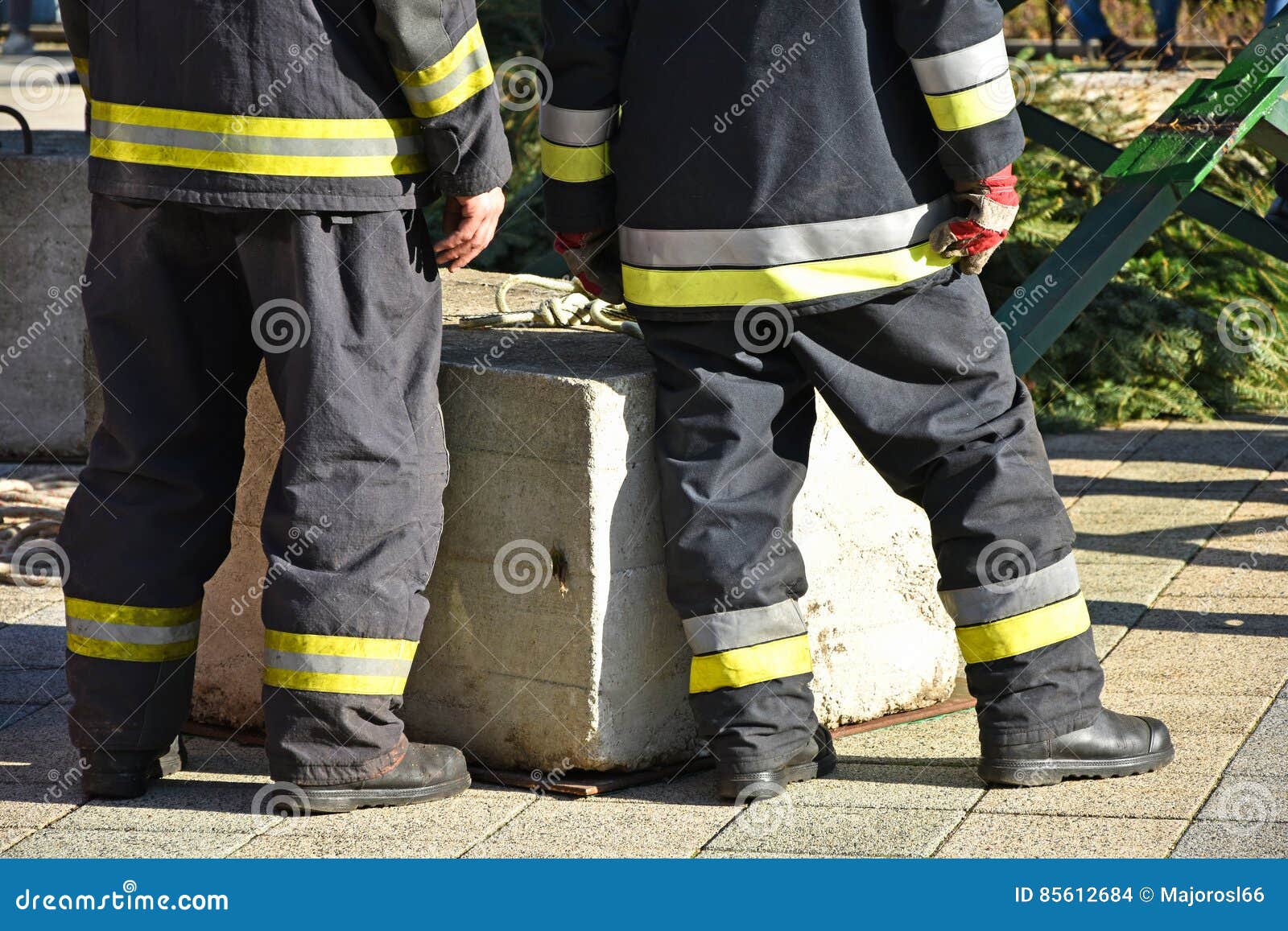 Firefighters are waiting stock photo. Image of manual - 85612684