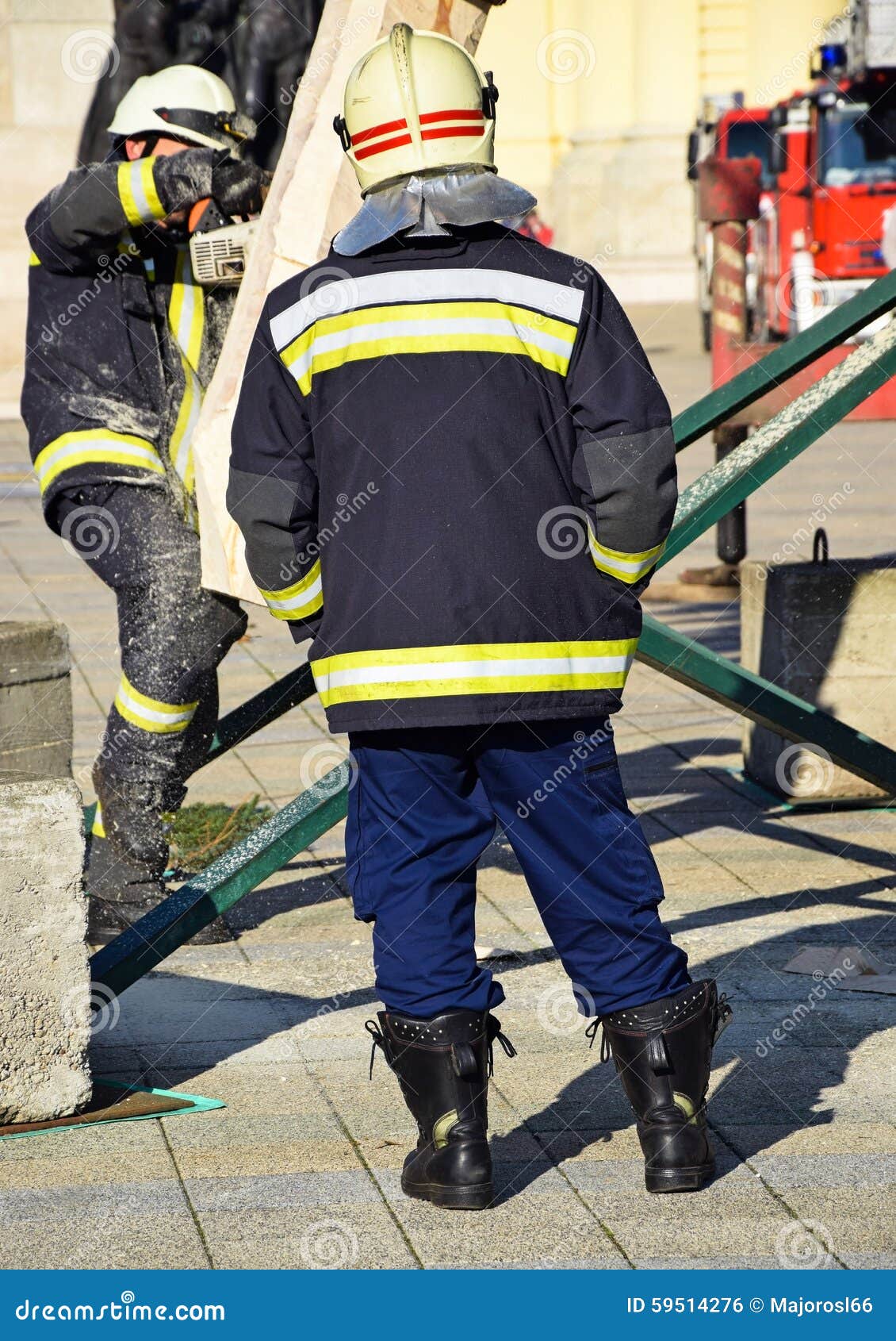 Firefighters at work editorial photo. Image of blue, pump - 59514276