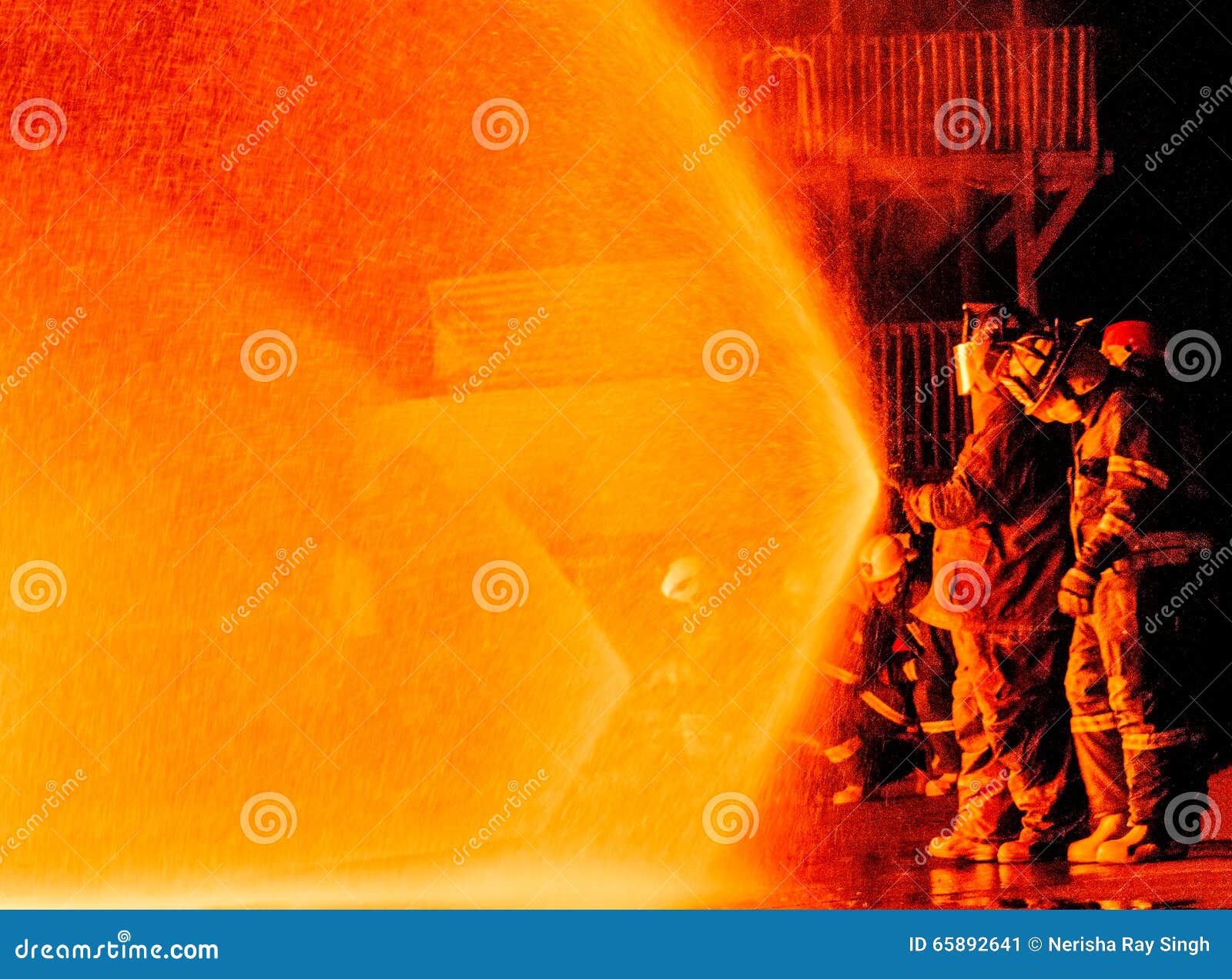 Firefighters Working on a Fire Editorial Photo - Image of charge ...