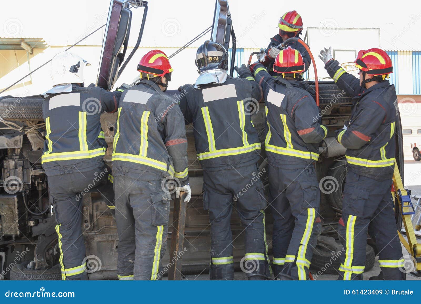 Firefighters working stock image. Image of help, safety - 61423409