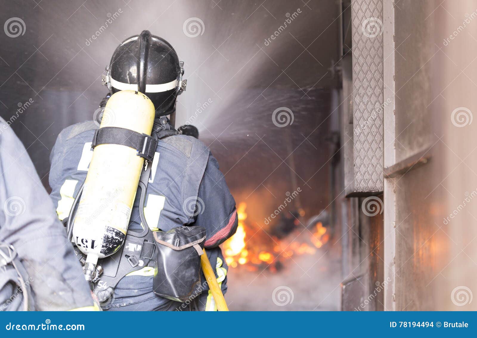 Firefighters working stock photo. Image of flashover - 78194494