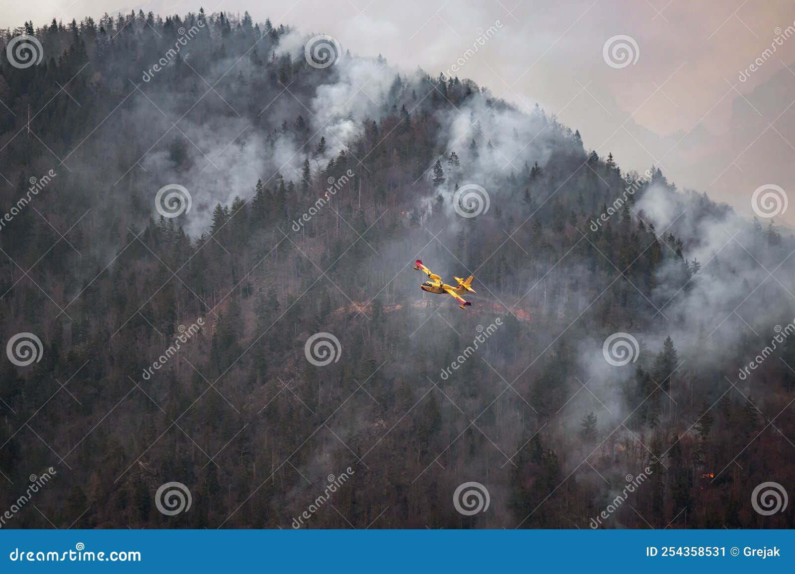 Firefighting Airplane with Water Stock Image - Image of spread, danger ...