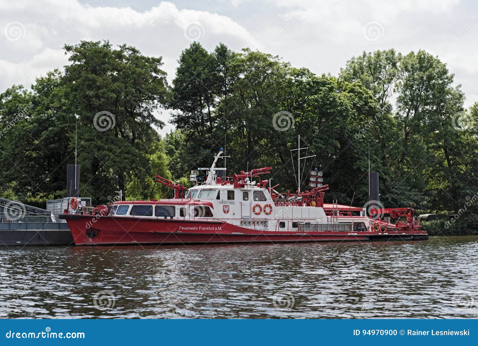 Firefighting Boat of the Frankfurt Professional Fire Brigade Editorial ...