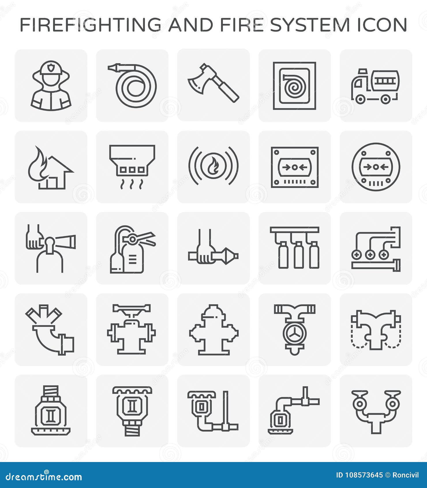 Firefighting System Icon Vector Illustration | CartoonDealer.com #100097798