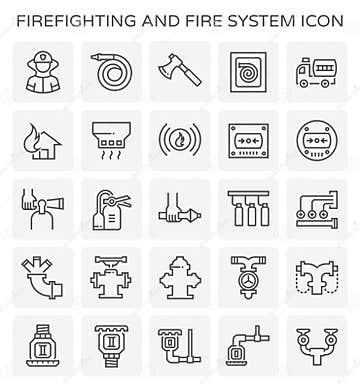Firefighting system icon stock vector. Illustration of house - 108573645