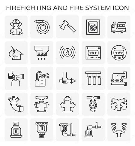 Firefighting system icon stock vector. Illustration of house - 108573645