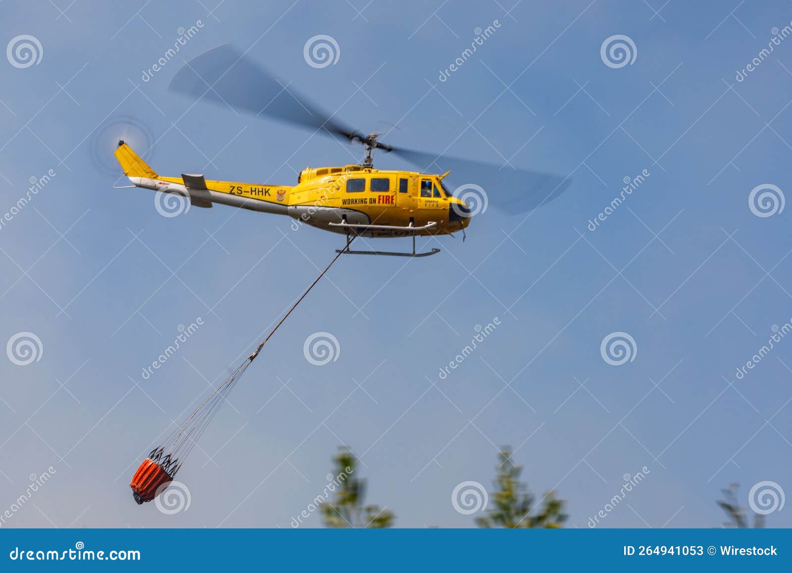 Firefighting Helicopter Extinguishes a Fire Editorial Stock Photo ...