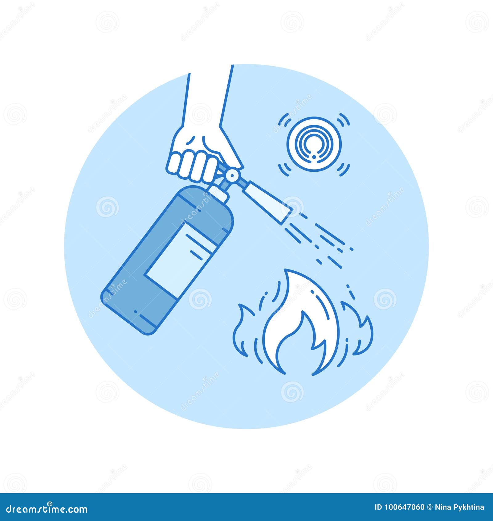 Firefighting Icon in Lineart Style Stock Vector - Illustration of long ...
