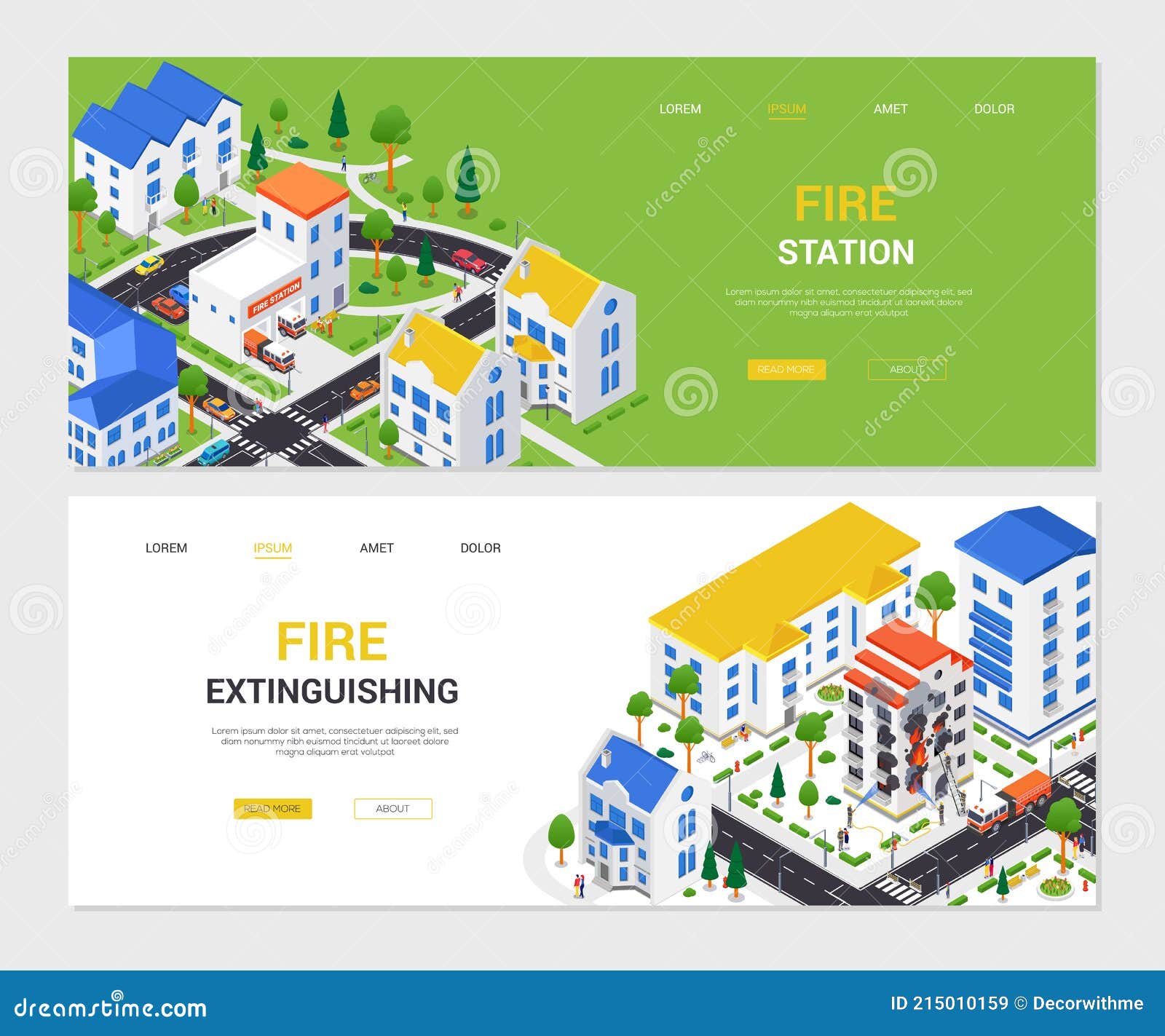Firefighting Isometric Flowchart Vector Illustration | CartoonDealer ...
