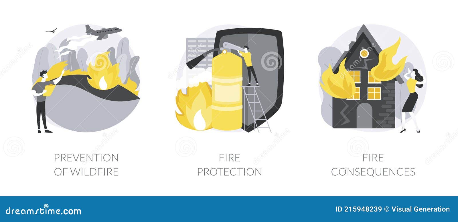 Firefighting Service Abstract Concept Vector Illustrations. Stock ...