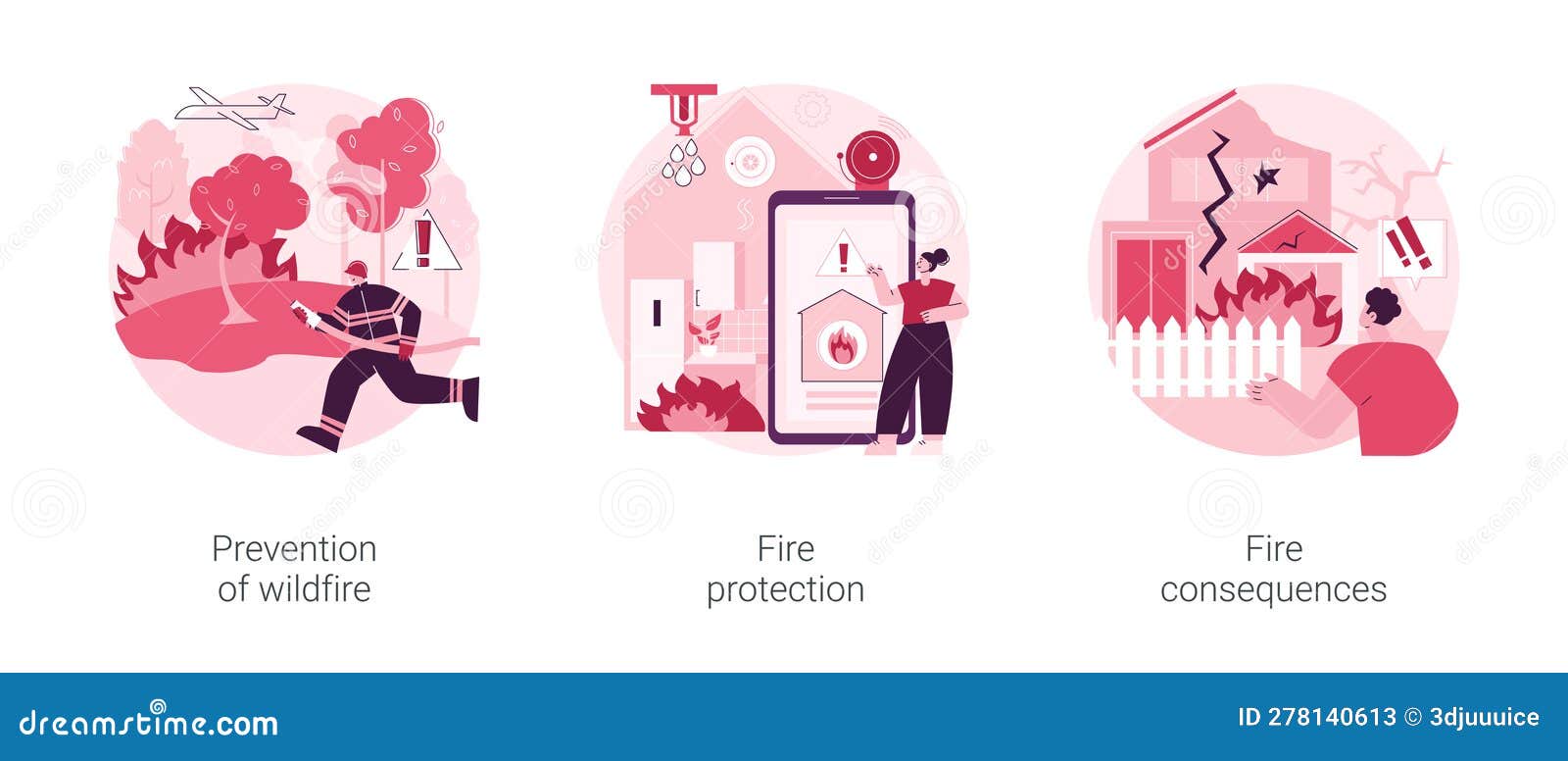 Firefighting Service Abstract Concept Vector Illustrations. Stock ...