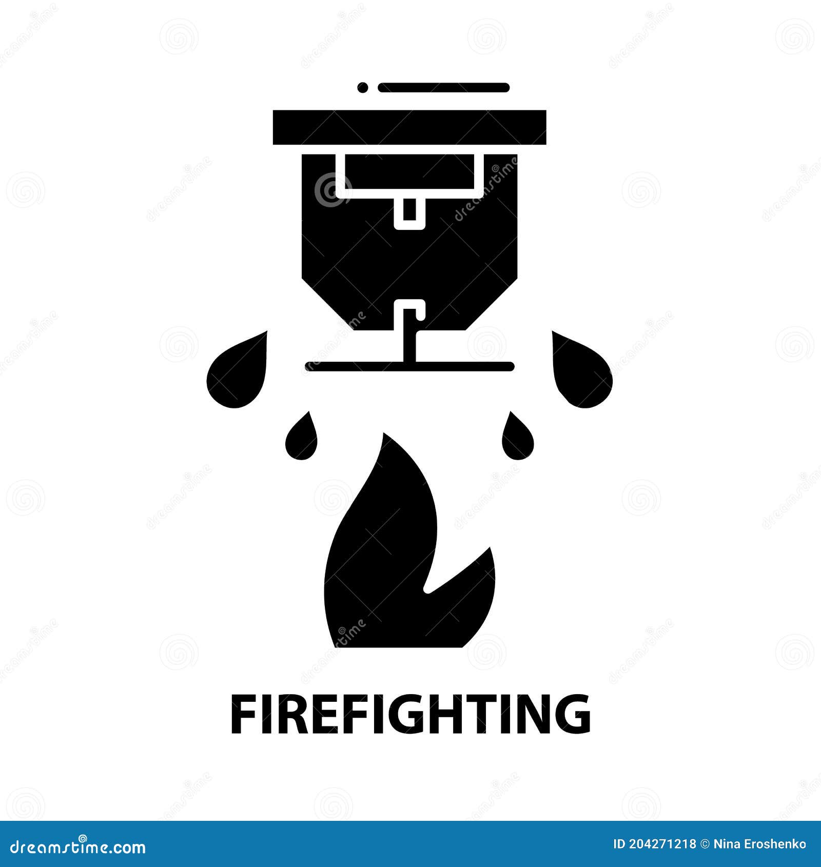 Firefighting Symbol Icon, Black Vector Sign with Editable Strokes ...