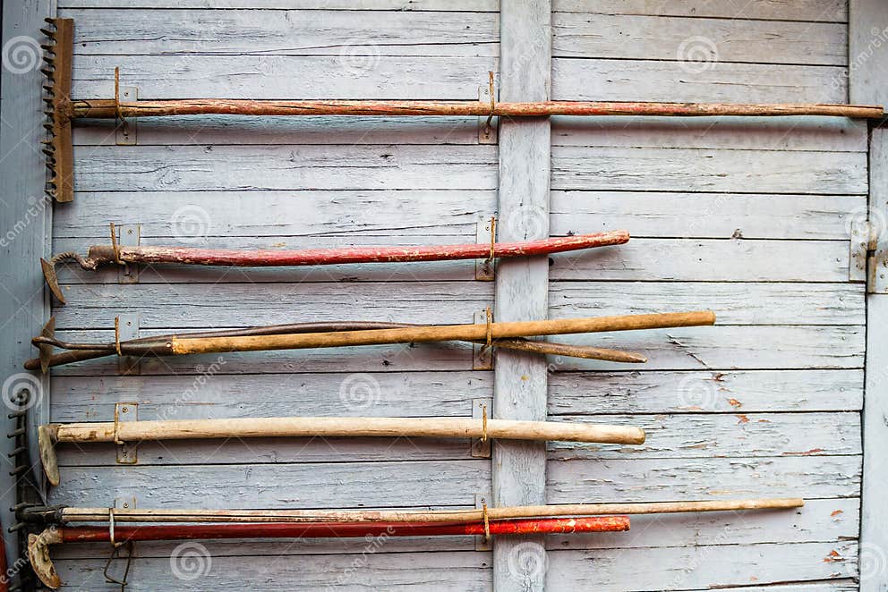 Firefighting Tools in the Old Fire Department Stock Photo - Image of ...