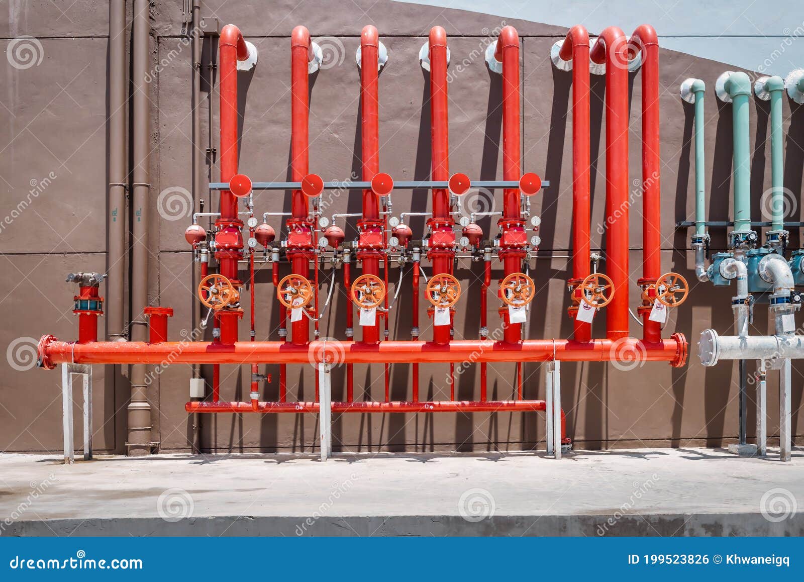 Firefighting Water Pipeline Of Fire Protection Systems, Water Plumbing ...