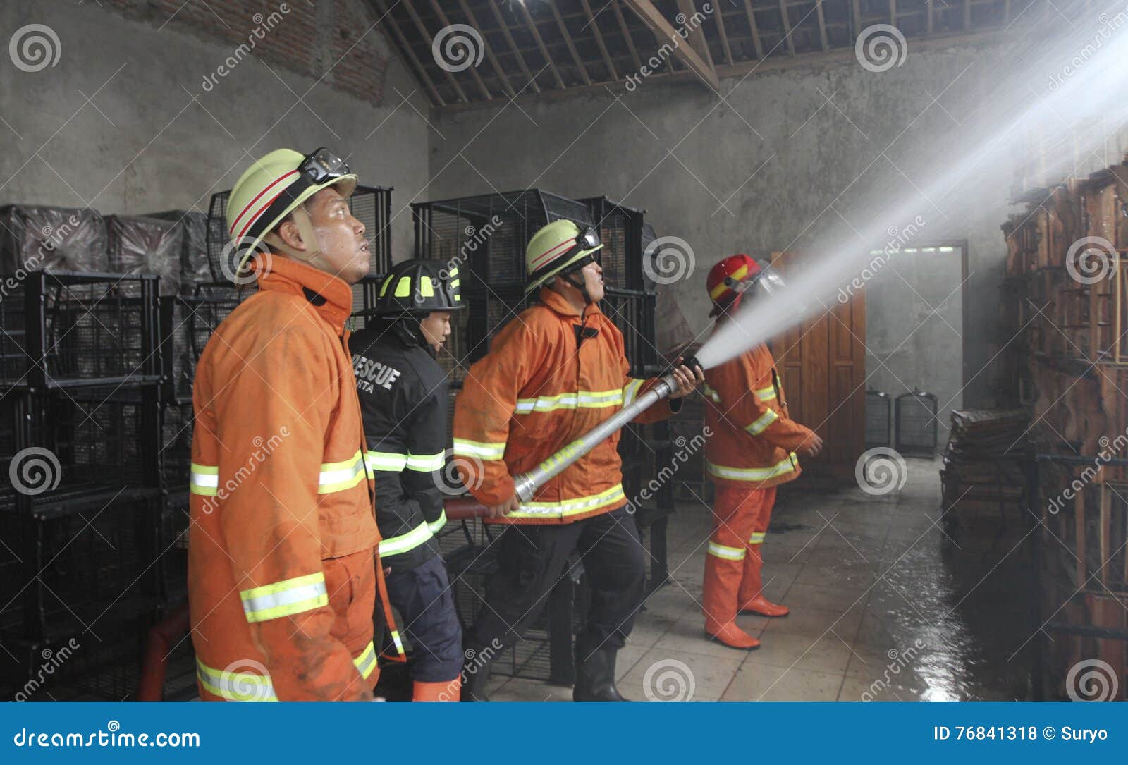 Firefigthers editorial stock photo. Image of burning - 76841318