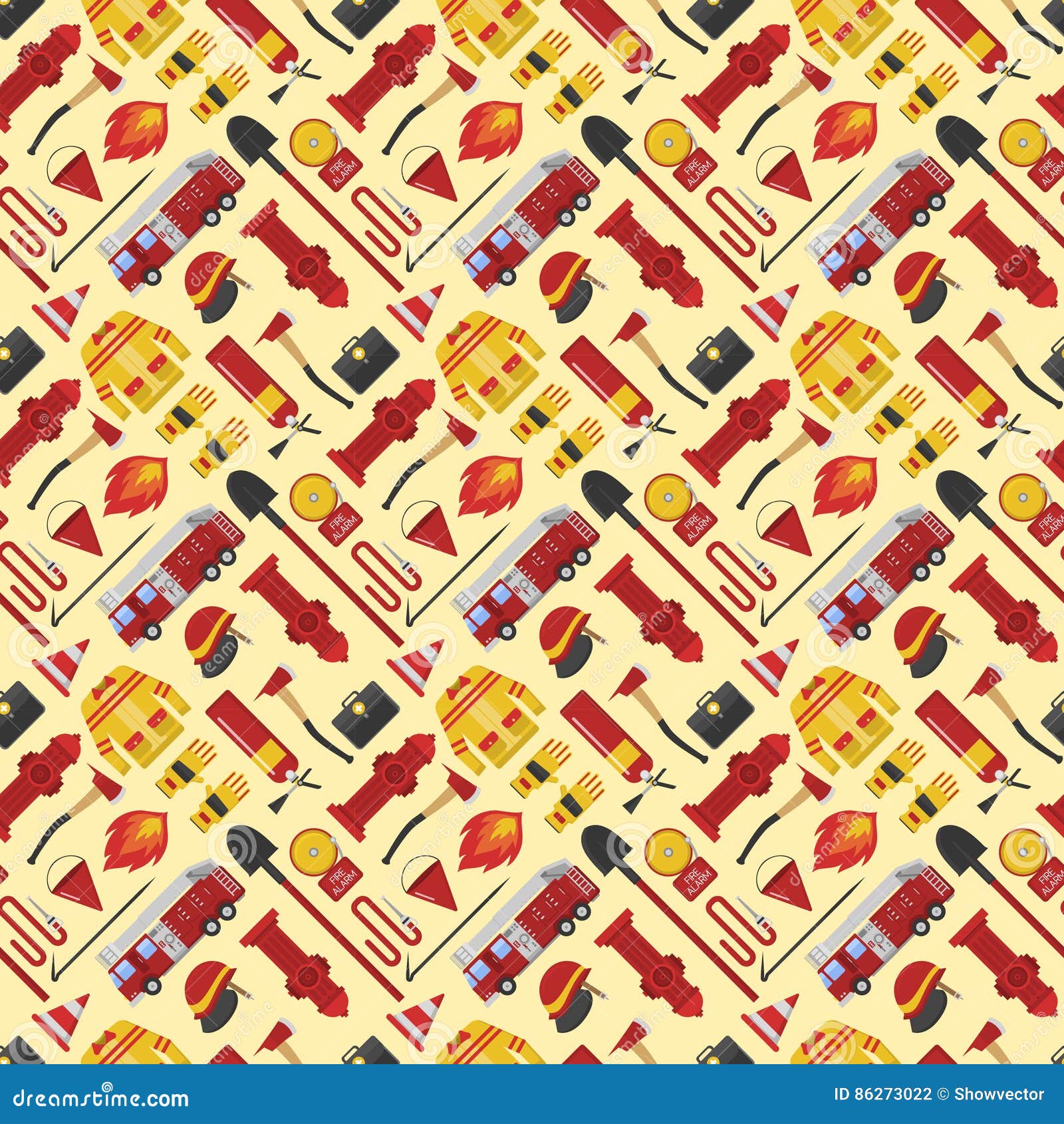 Firefiters Pattern Vector Illustration. Stock Vector - Illustration of ...