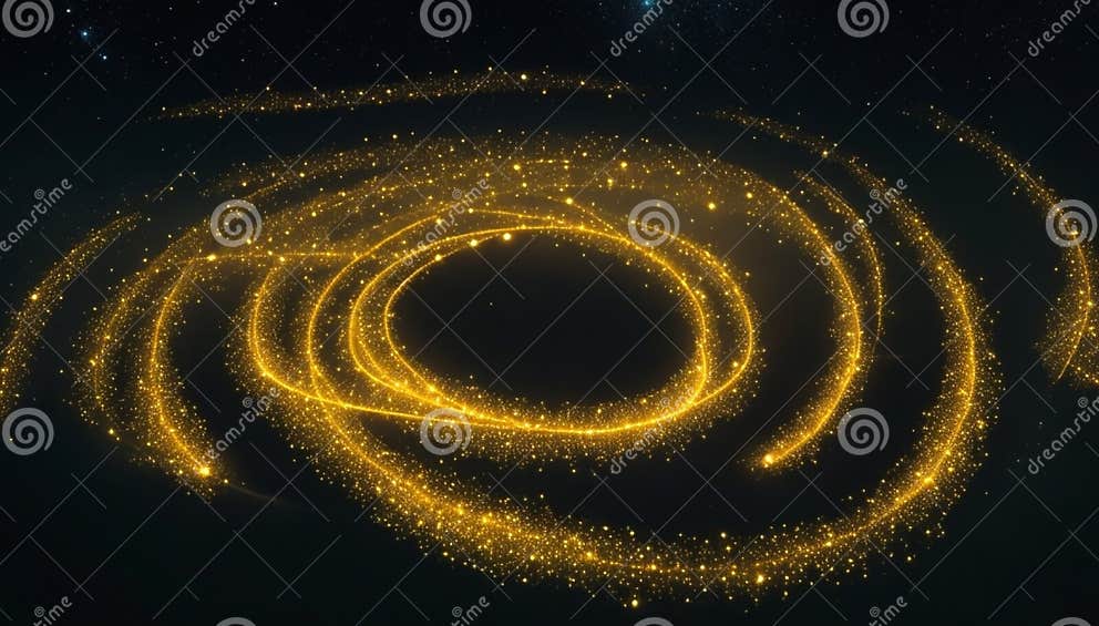 Fireflies Creating a Glowing Spiral Pattern in Mid-air. Stock ...