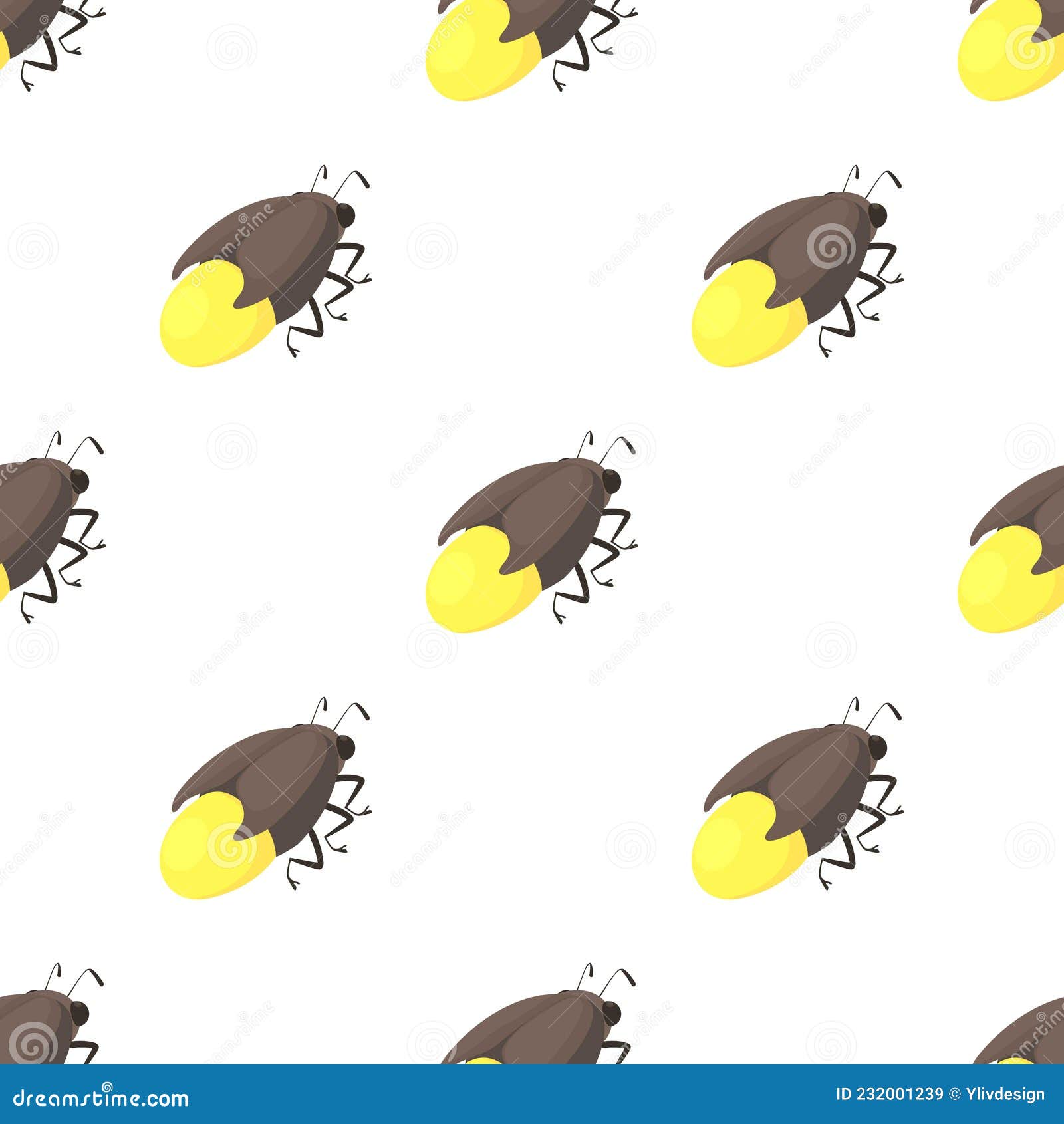 Firefly Bug Pattern Seamless Vector Stock Vector - Illustration of ...