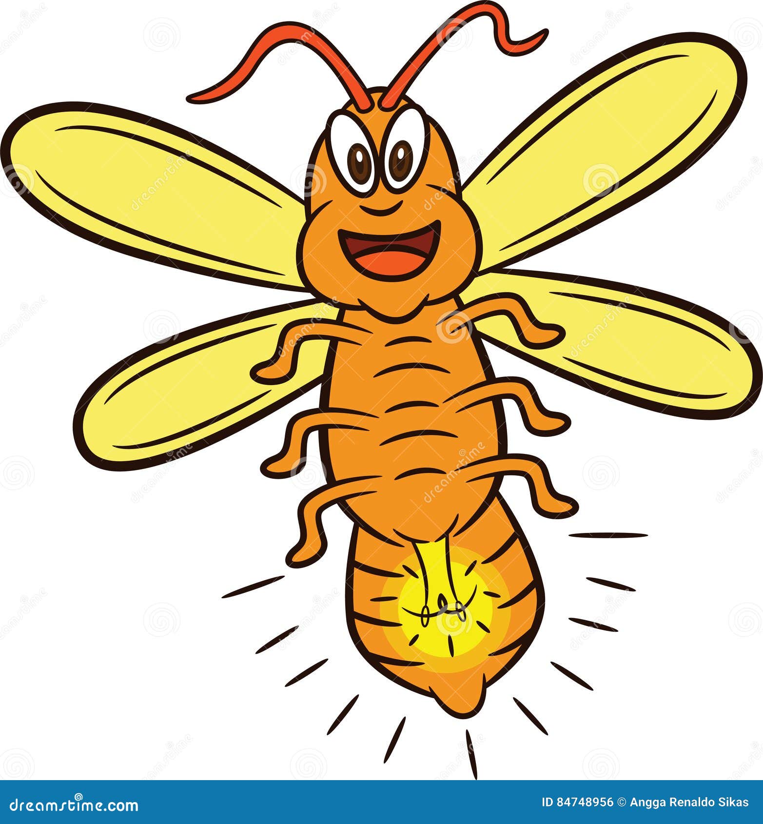 Firefly Cartoon stock vector. Illustration of nature - 84748956