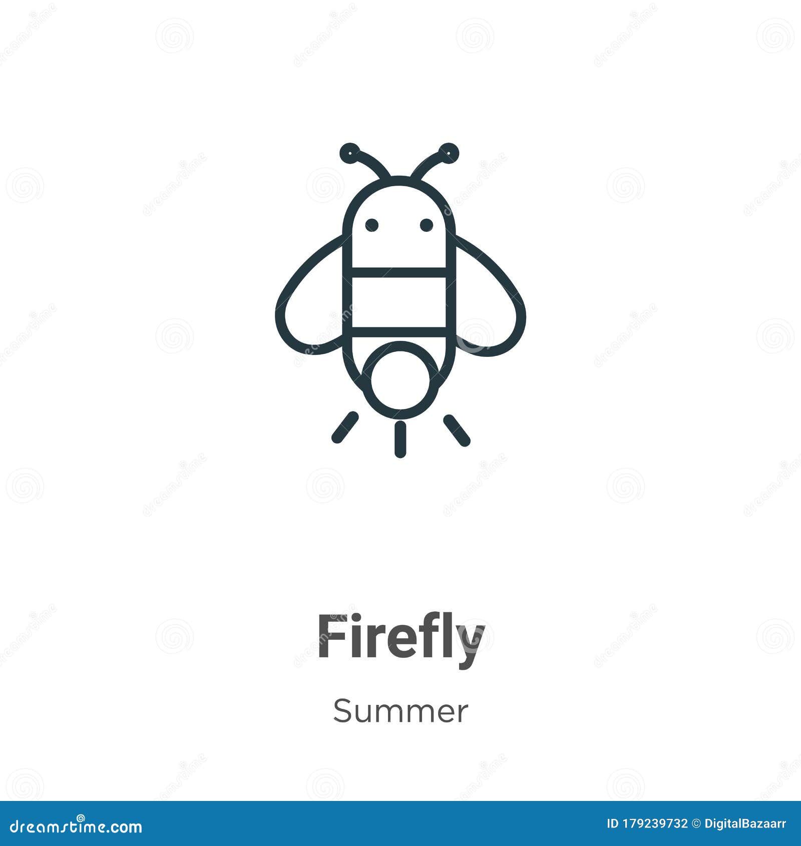 Firefly Outline Vector Icon. Thin Line Black Firefly Icon, Flat Vector ... Firefly Outline Vector Icon. Thin Line Black Firefly Icon, Flat Vector ...