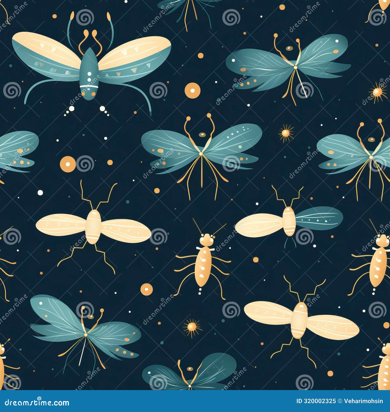 Firefly Pattern. Isolated Vector Illustration Stock Illustration ...