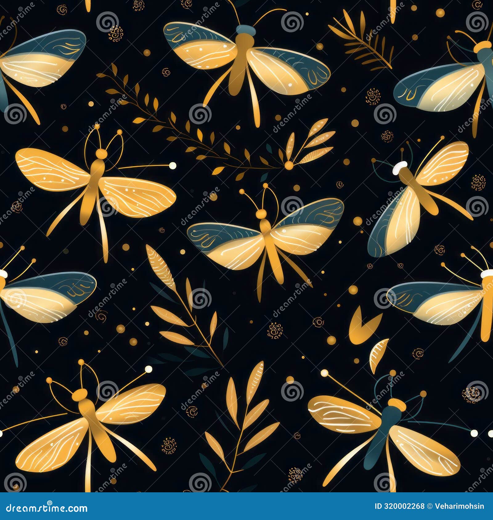 Firefly Pattern. Isolated Vector Illustration Stock Illustration ...