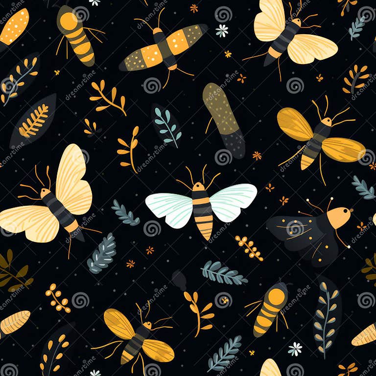 Firefly Pattern. Isolated Vector Illustration Stock Illustration ...
