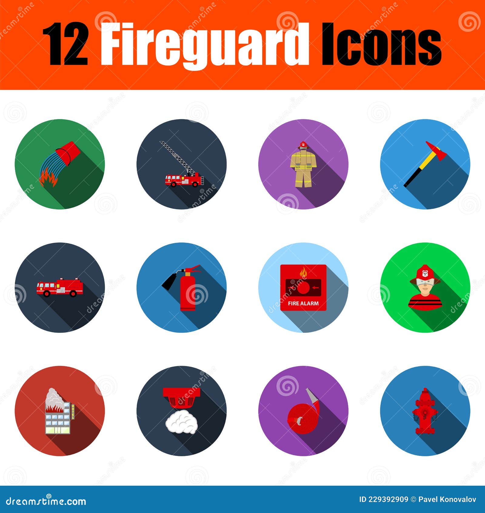 Fireguard Icon Set stock vector. Illustration of safety - 229392909
